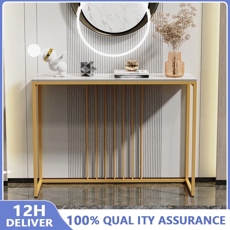 Nordic Modern Console Table 100cm Hall Entryway Long Display Table Gold ...
