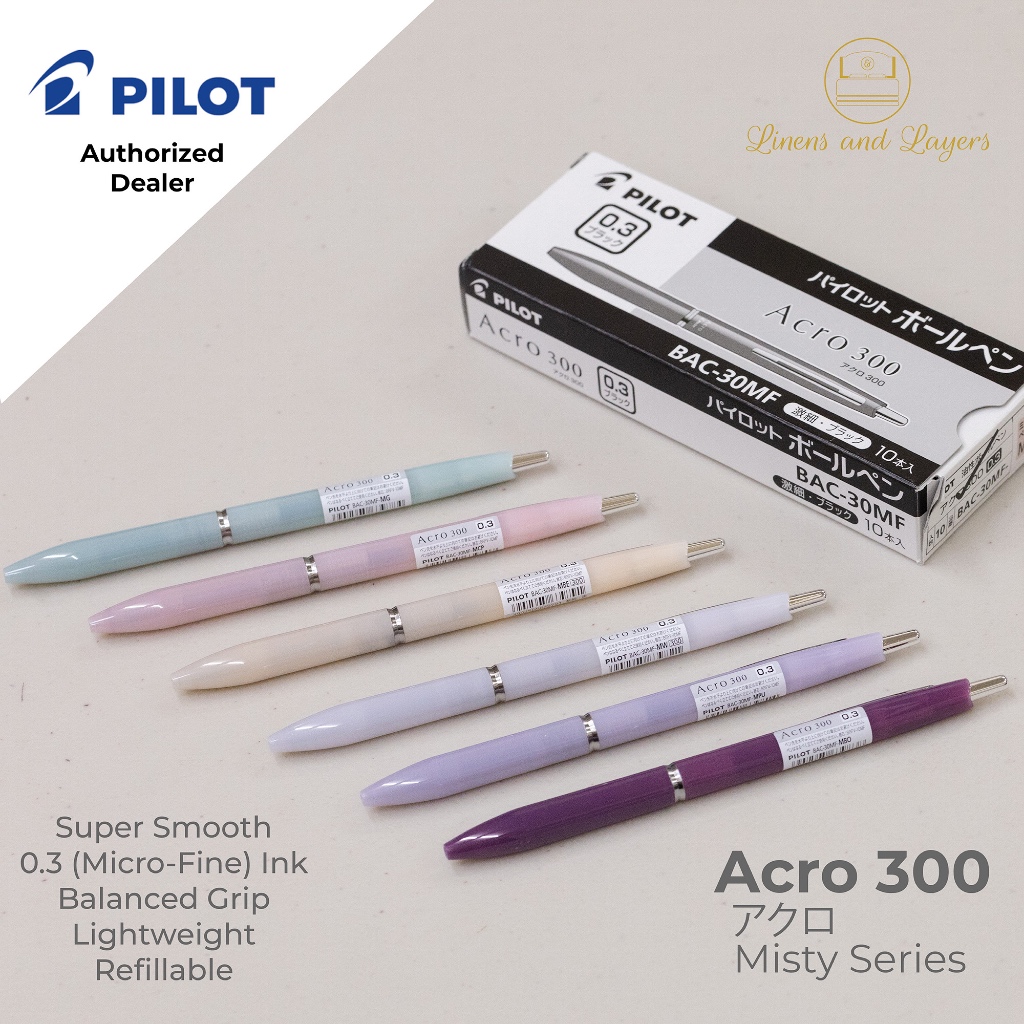 Pilot Acro 300 Misty Series Micro Fine Ballpoint Pen - BAC-30MF - 0.3mm ...