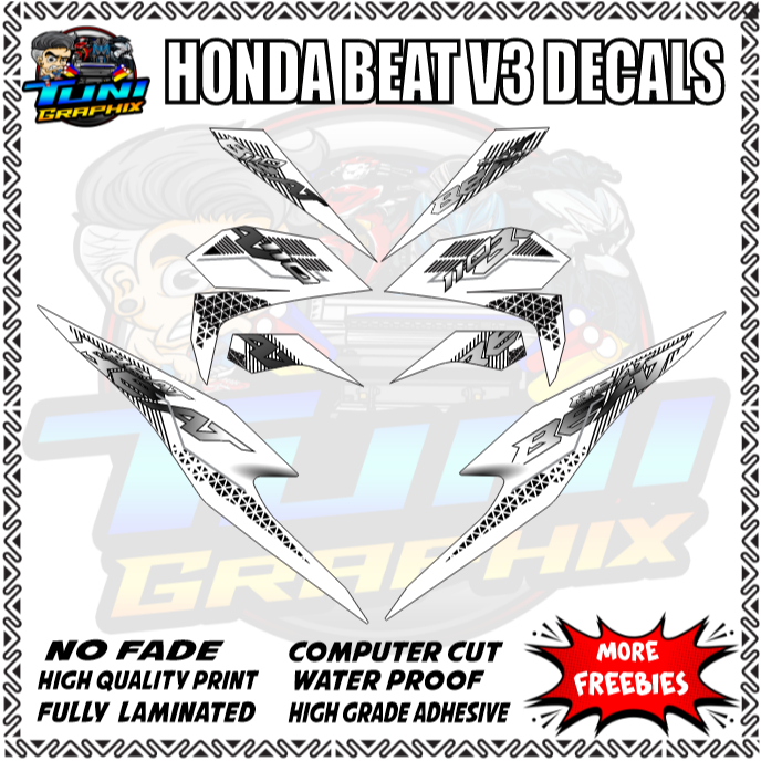 HONDA BEAT 110i V3 New Indo 2025 DECALS - High Quality Print, Laminated ...