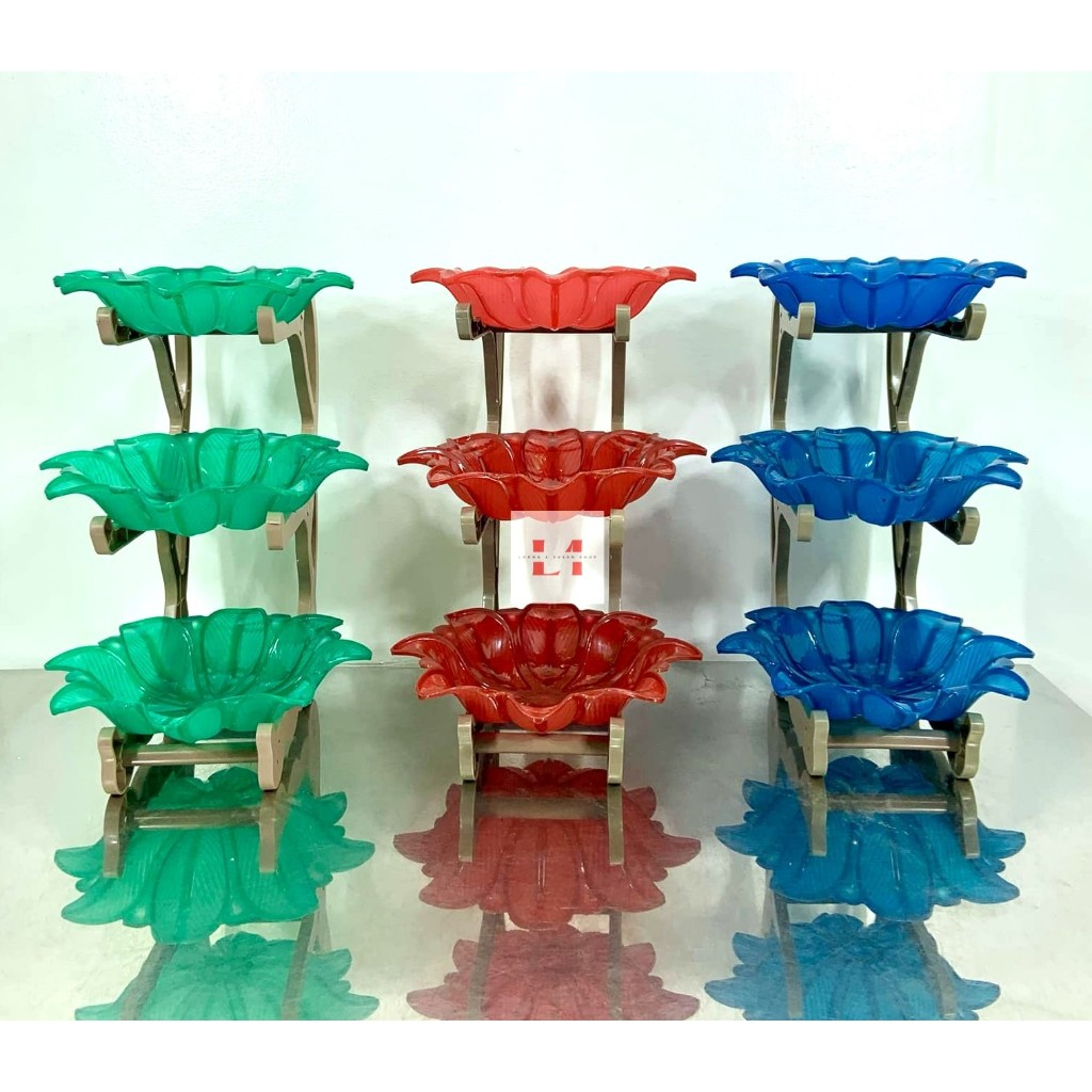 Colorful 3layer Truit Tray Flower Disegn>> | Shopee Malaysia