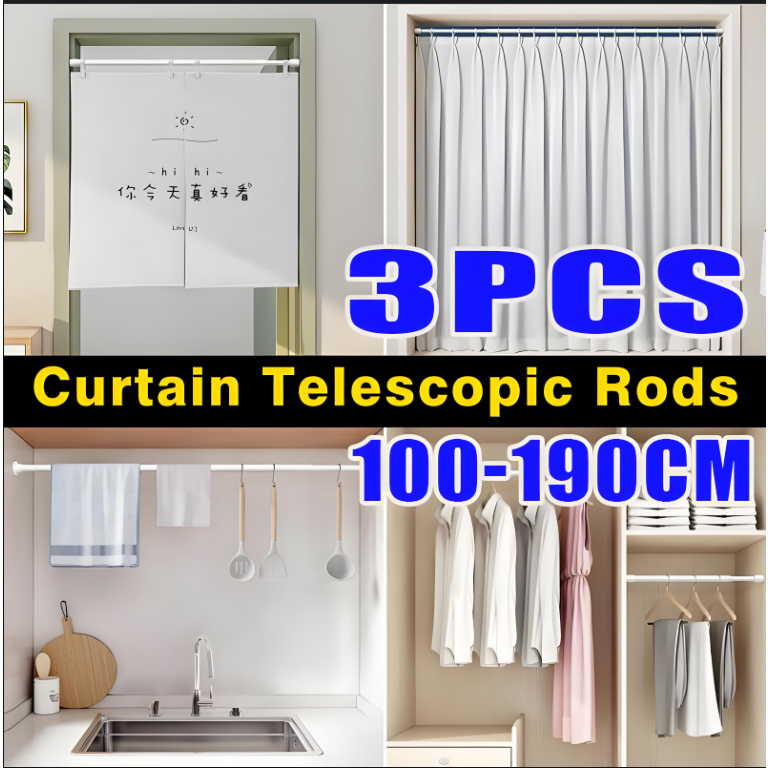 Multi Purpose Spring Loaded Extendable Sticks Telescopic Net Voile ...