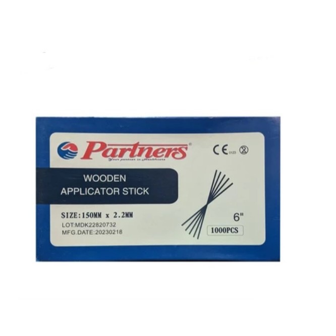 (AT-J) Partners Non Sterile Wooden Applicator Sticks (1 box - 1,000pcs ...