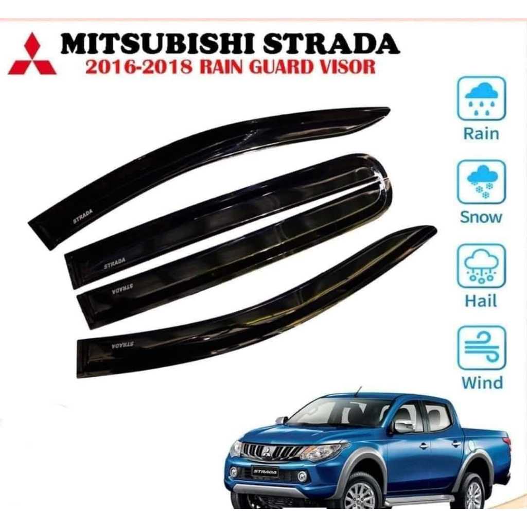 Mitsubishi Strada Rain Guard Window Visor (2016-2018) | Shopee Malaysia