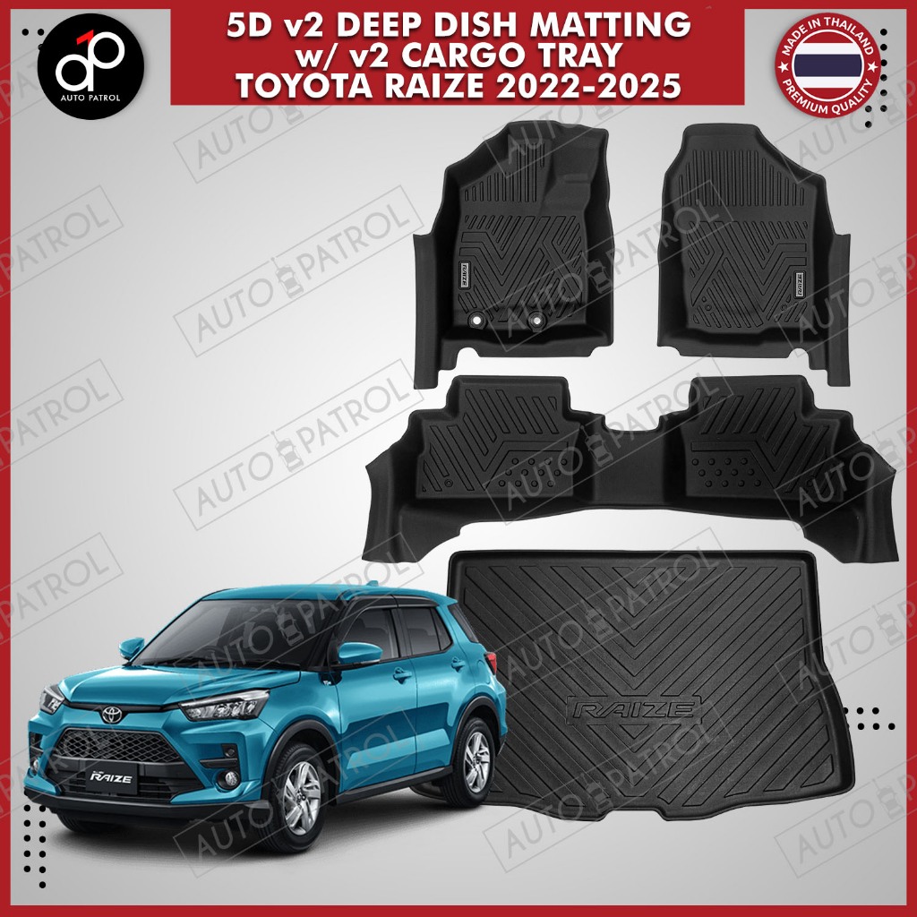 TOYOTA RAIZE 2022-2025 5D v2 Deep Dish Matting + Cargo Tray /5D v2 Deep ...