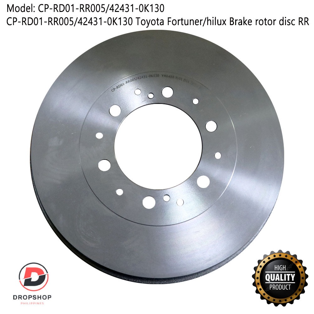 DP Brake Rotor Disc RR for Toyota Fortuner/Hilux 2005-2015, Model: CP ...