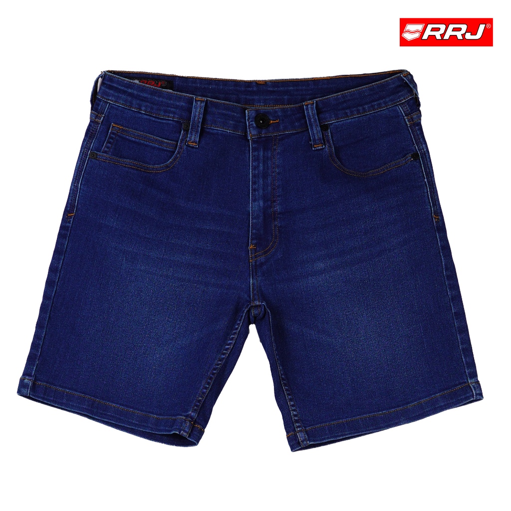 RRJ Men's Basic Denim Tapered Short Mid-Rise Fitting Extreme with ...