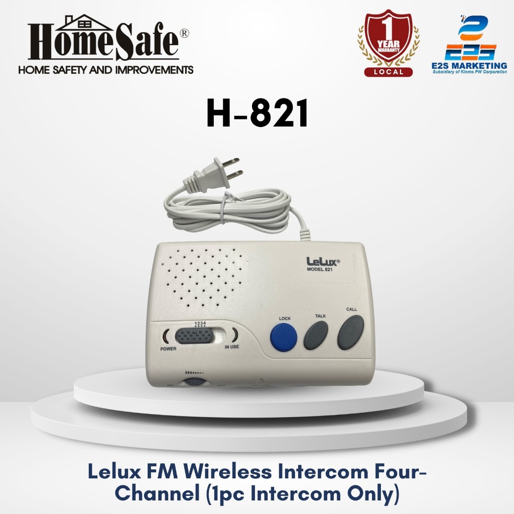HomeSafe LeLux H-821 FM Wireless Intercom Four-Channel (1pc Intercom ...
