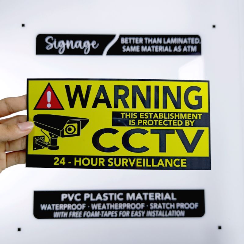 SIGNAGE - WARNING THIS ESTABLISHMENT IS PROTECTED BY CCTV 24 - HOUR ...