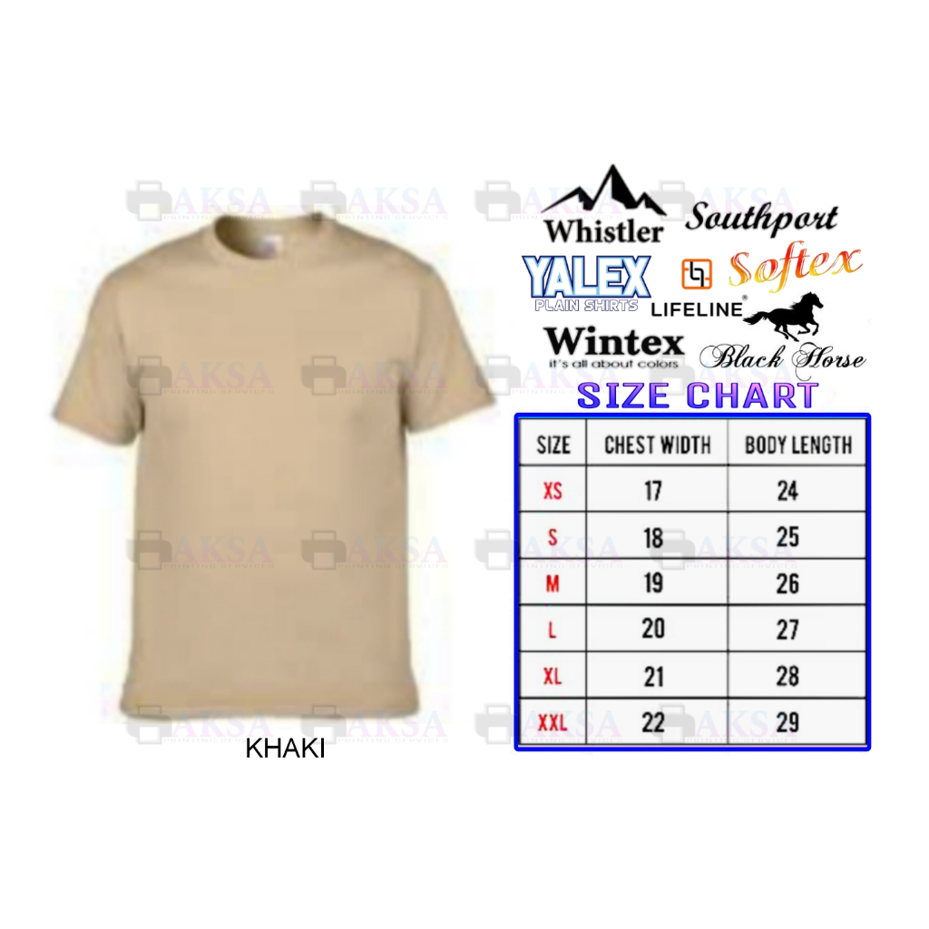 KHAKI - Plain T-Shirt Round Neck Adult Unisex Shirt Black Horse Softex ...