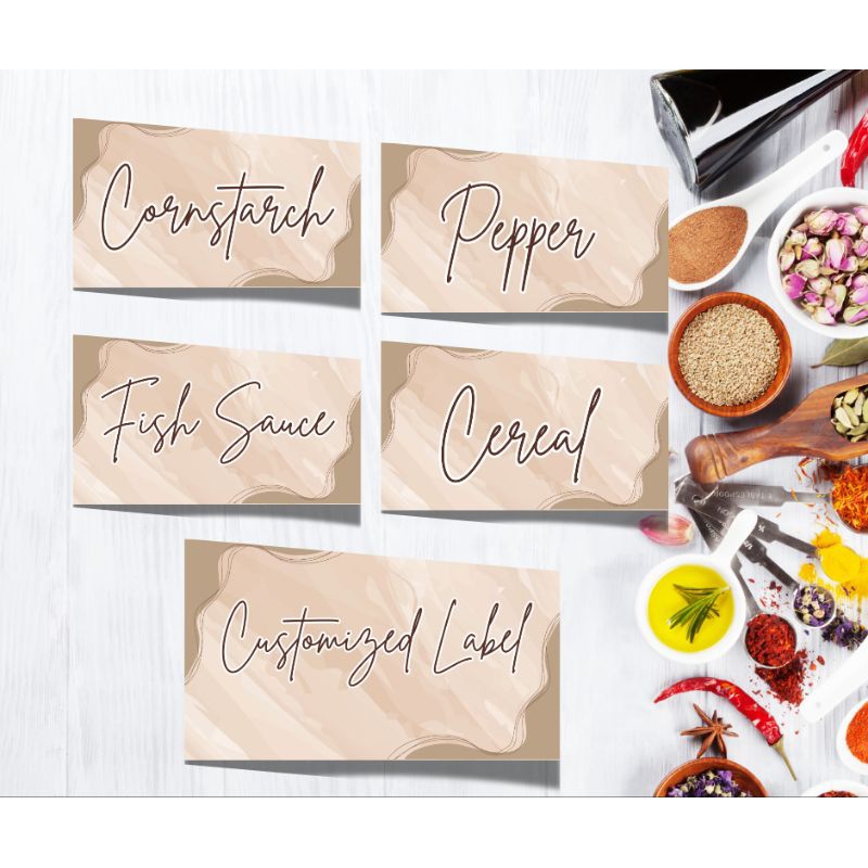 Kitchen Essentials Label Stickers, Bottle Sticker Waterproof | Shopee ...