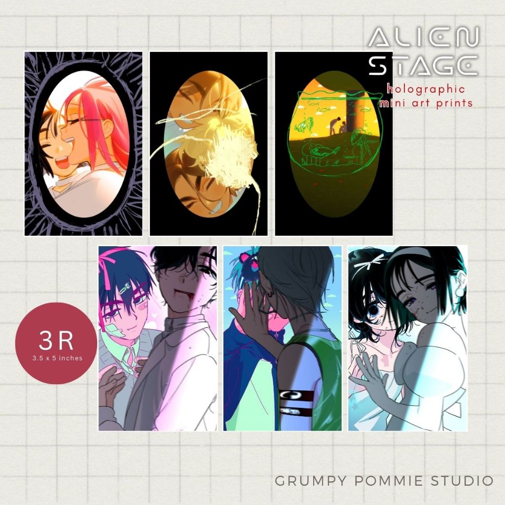 ALIEN STAGE Mini Art Print Set - HOLOGRAPHIC Art Prints - ALNST ...