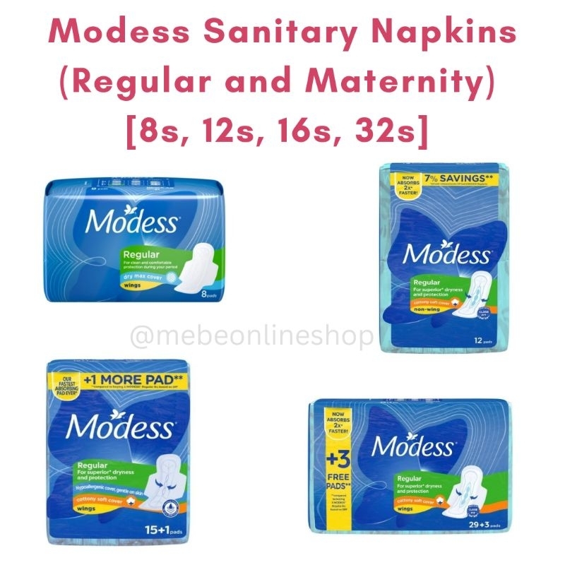 Modess Cottony Soft/Dry Max/Maternity Regular Non-Wing & With Wings ...