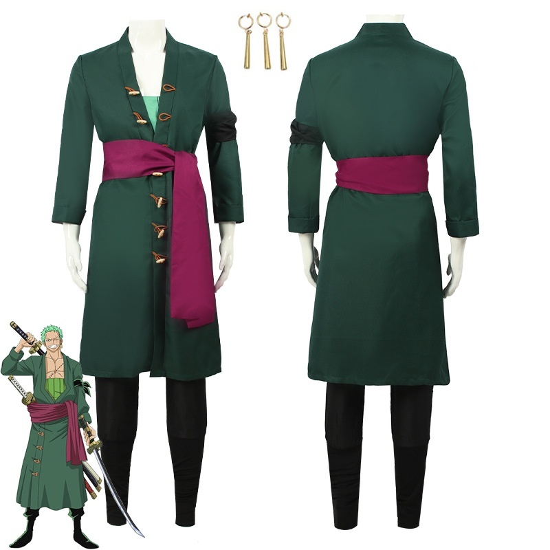 Roronoa Zoro Cosplay Costume 2nd Outfits Kimono Robe Cloak Halloween ...