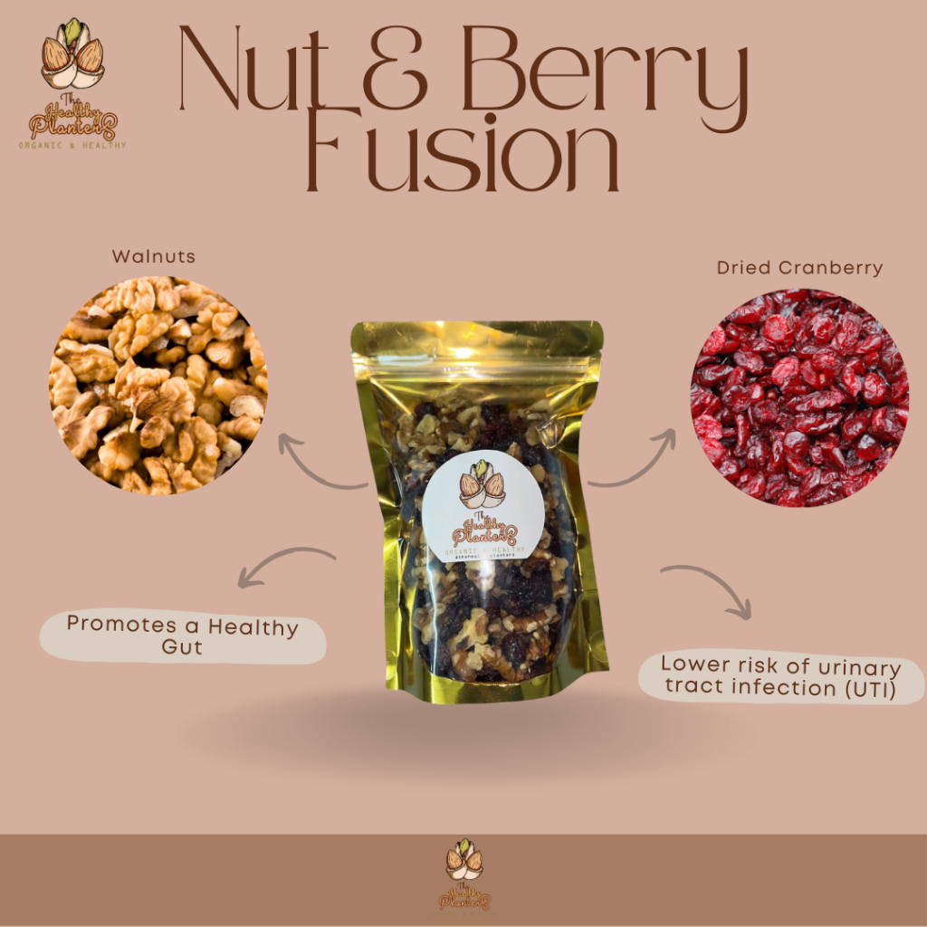 Nut & Berry Fusion – Raw Walnuts & Dried Cranberries (1 KILOGRAM and ...