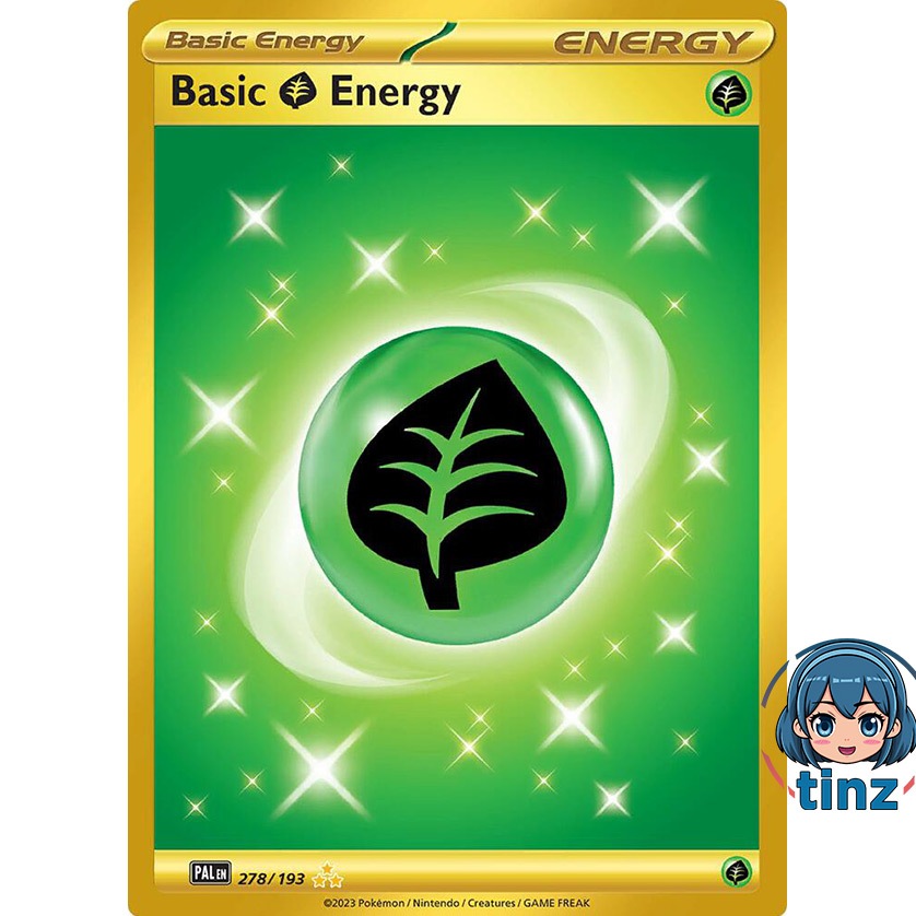 Basic Grass Energy - 278/193 - Gold Secret Pokemon SV02: Paldea Evolved ...