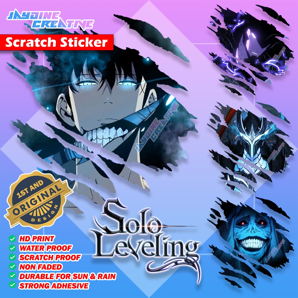 Solo Leveling, Scratch Design Sticker, Indoor Outdoor Vinyl Sticker ...