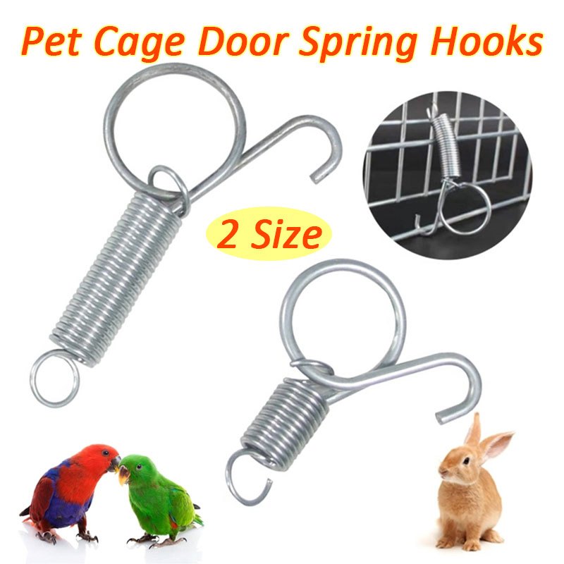 Pet Cage Door Spring Hooks for Bird Rabbit Cage Multifunctional Spring ...
