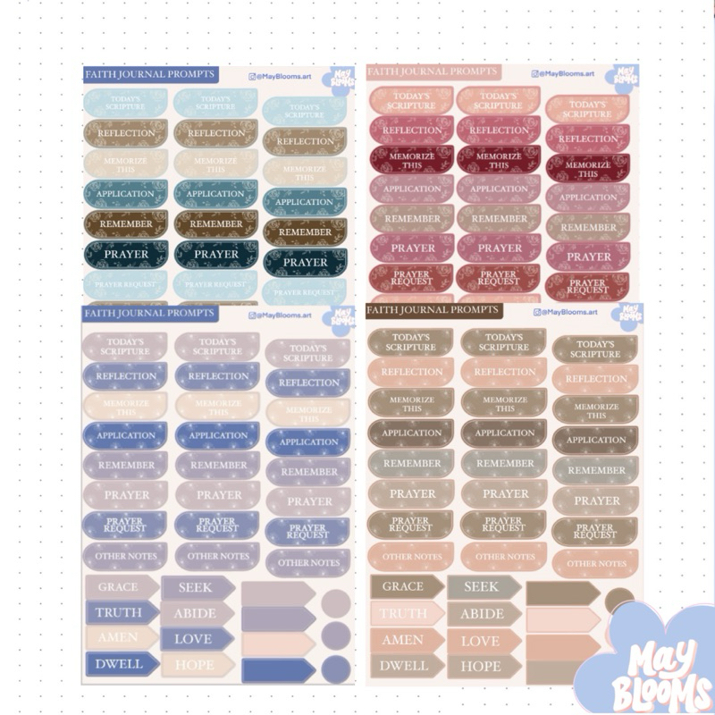 Devotional Journal Stickers | Bible Journal Sticker Sheet | Maybloom ...