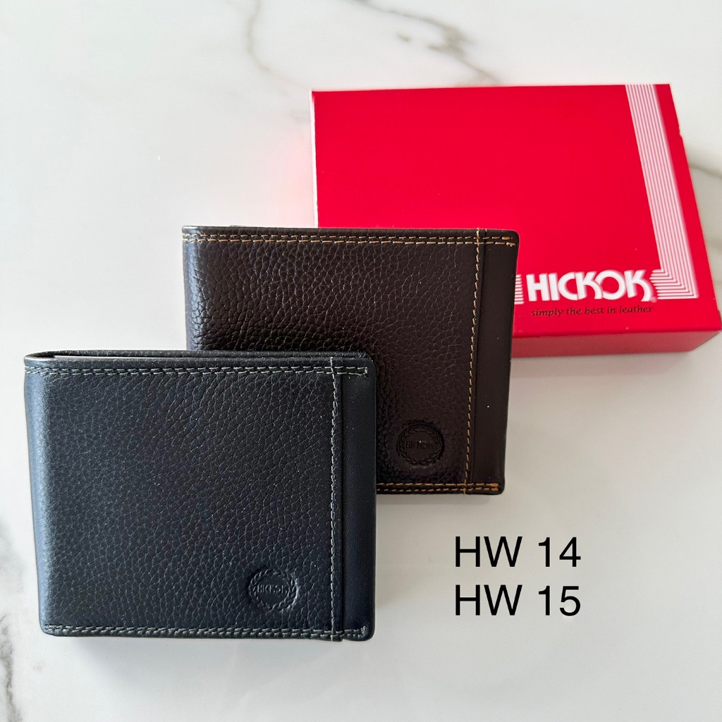 HICKOK HW14 HW15 Men's Bifold Leather Wallet with Fixed Side Flip ...
