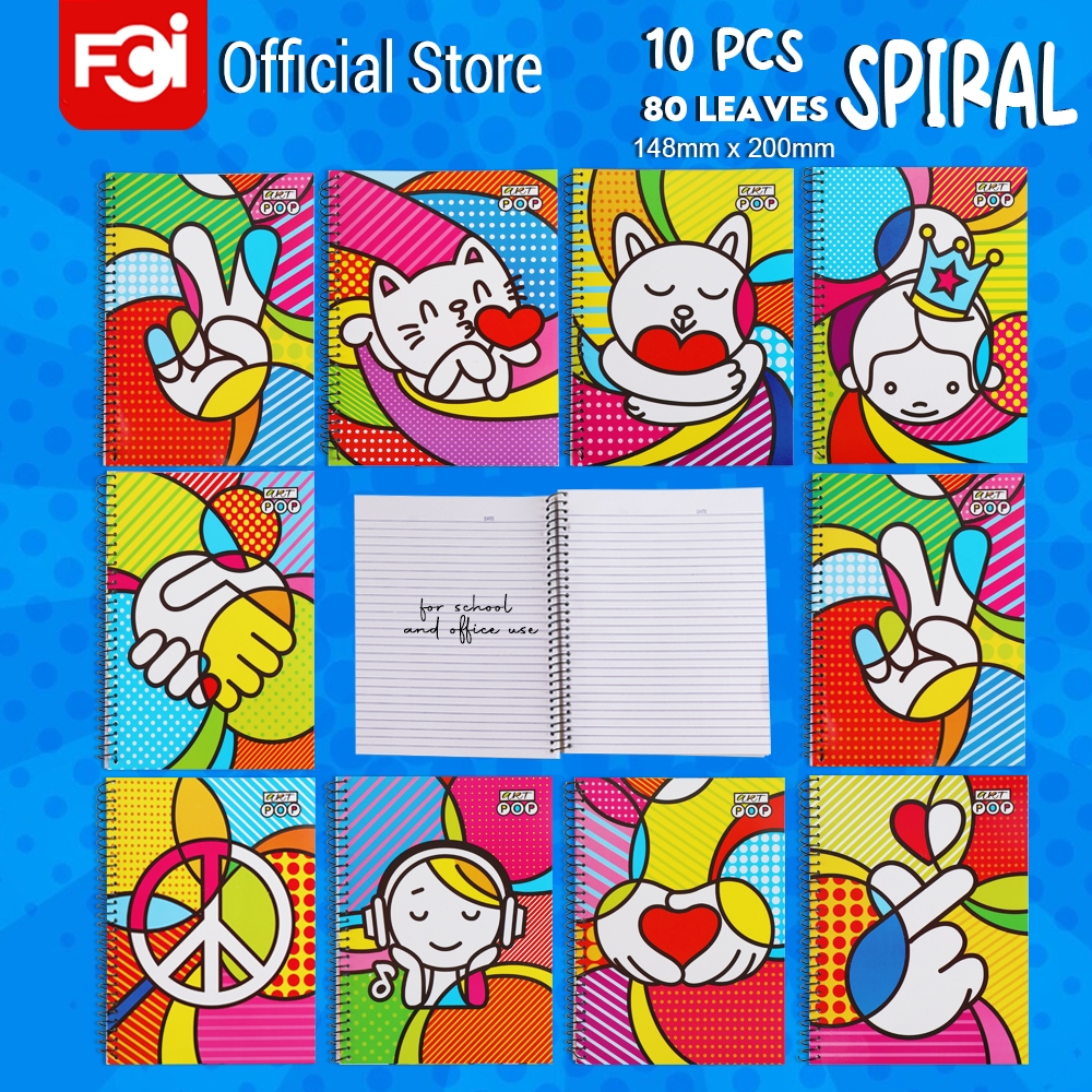 FCI Art Pop Spiral Notebook With New Upgraded Design 80's 10pcs For ...