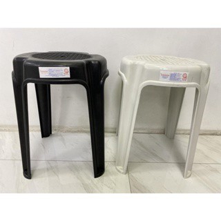 Monoblock Stool Plastic Chair Plain White and Black | Shopee Malaysia