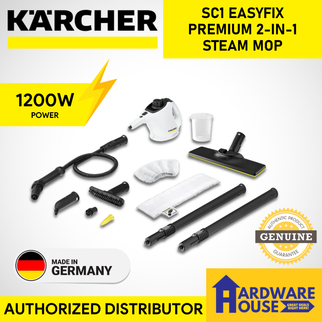 KARCHER SC1 EasyFix Premium Cleaning Kit 2-IN-1 Steam Mop Made in ...
