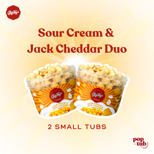 Chef Tony's to Eat Popcorn - 2 Small Tub Sour Cream & Jack Cheddar ...