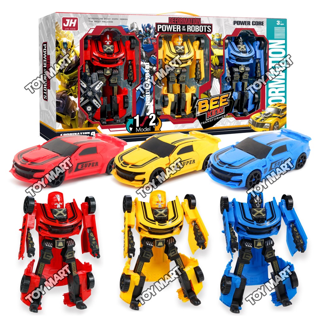 Power Transformer 3 in 1 Deformation Robots Car Toy Set Action Figure ...