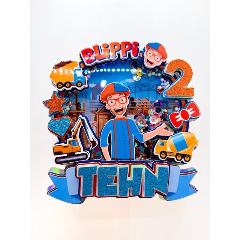Blippi 3D Cake Topper | Birthday Cake Topper| Layered | Personalized ...