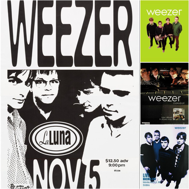 Weezer Vintage Band Posters A4 4R Size Wall Decor Panels Aesthetic ...
