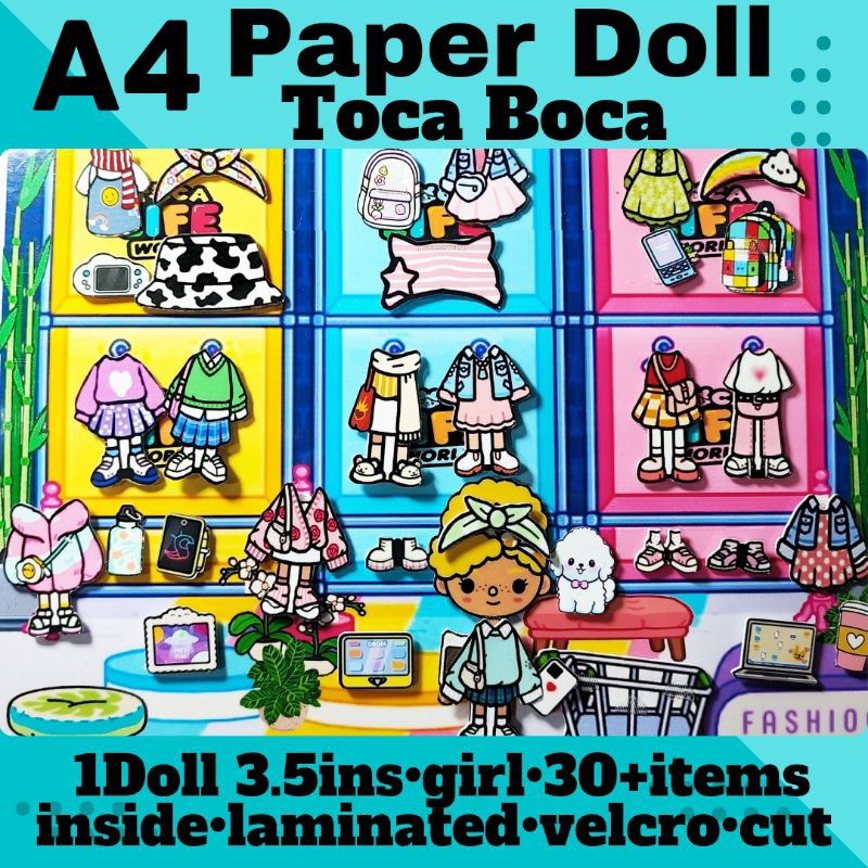 Toca Boca 3.5 inches paperdoll A4 laminated with velcro | Shopee Malaysia