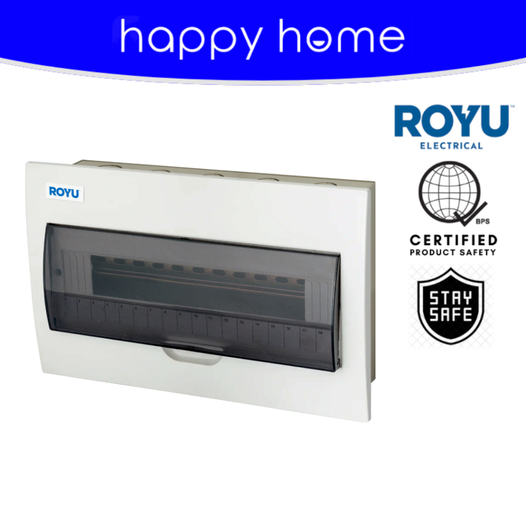 Royu Panel Box Rail Type For Miniature Circuit Breakers Metal Base Flush Mounted Shopee Malaysia