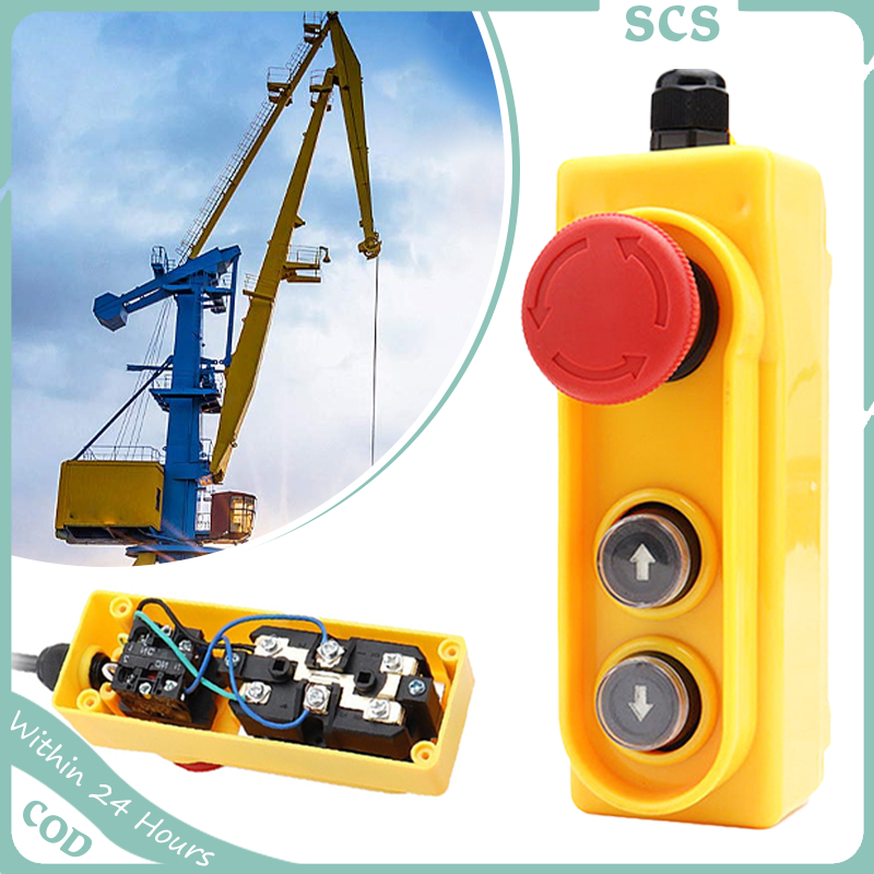 Hoist Push Button Switch,Up Down Lifting Pendant Controller,with Emergency Stop Button | Shopee ...
