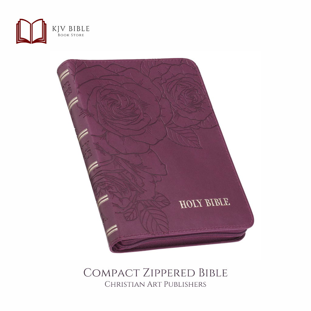 KJV247 | King James Version Compact Bible with Zipper Maroon Faux ...