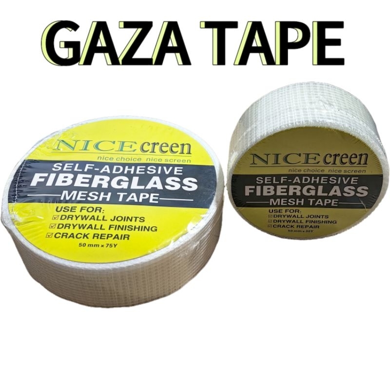 GAZA TAPE Gypsum Board Drywall Fiberglass Mesh Tape (PER ROLL 50MMX30M ...