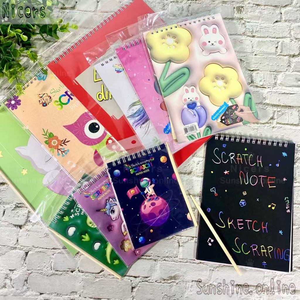 Black Cardboard Notebook DIY Drawing Book Scratch Sketch | Shopee Malaysia