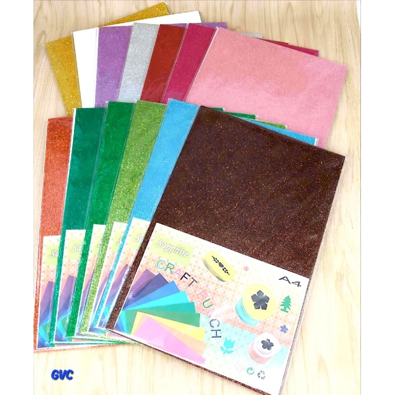Sapphire Craft Punch A4-sized Self Adhesive Glitter Foam Sheets - Pack ...