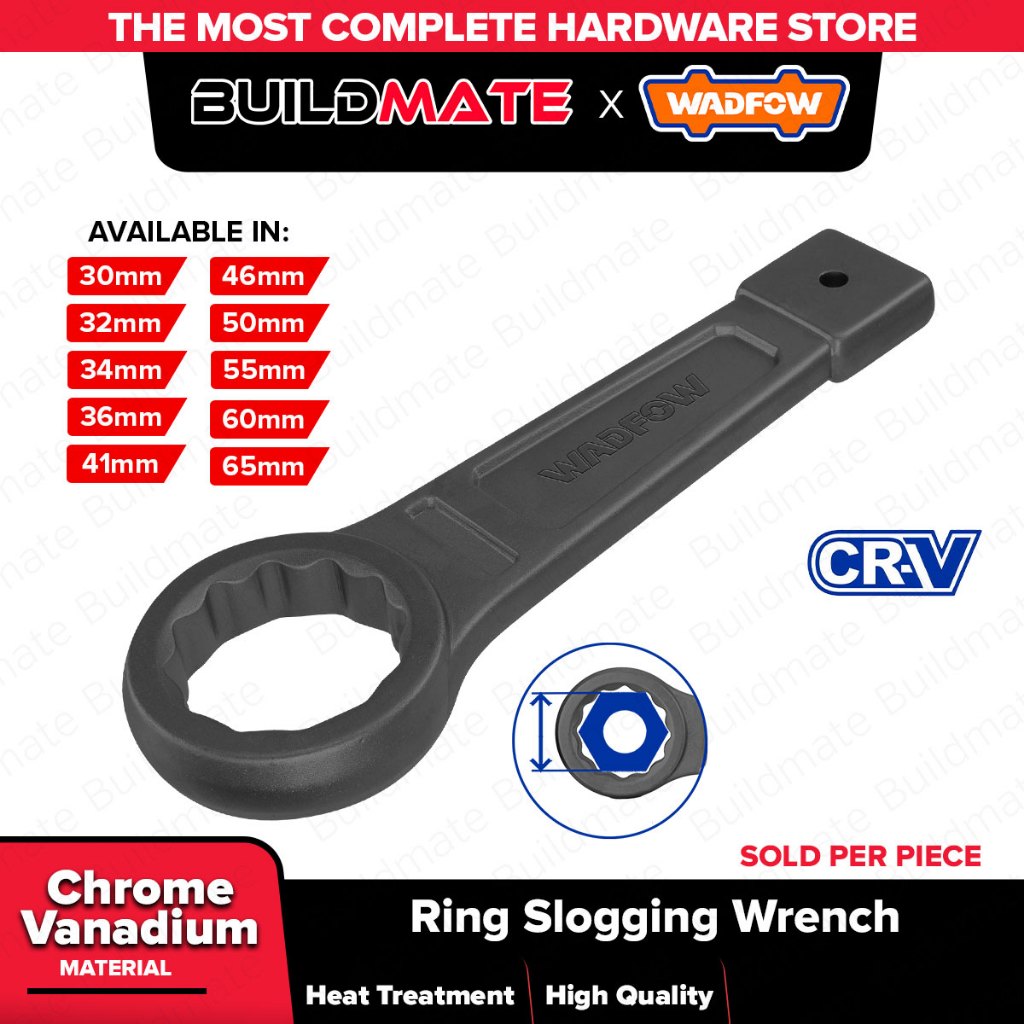 BUILDMATE Wadfow Ring Slogging Wrench 50MM - 65MM Cr-V Heavy Duty ...