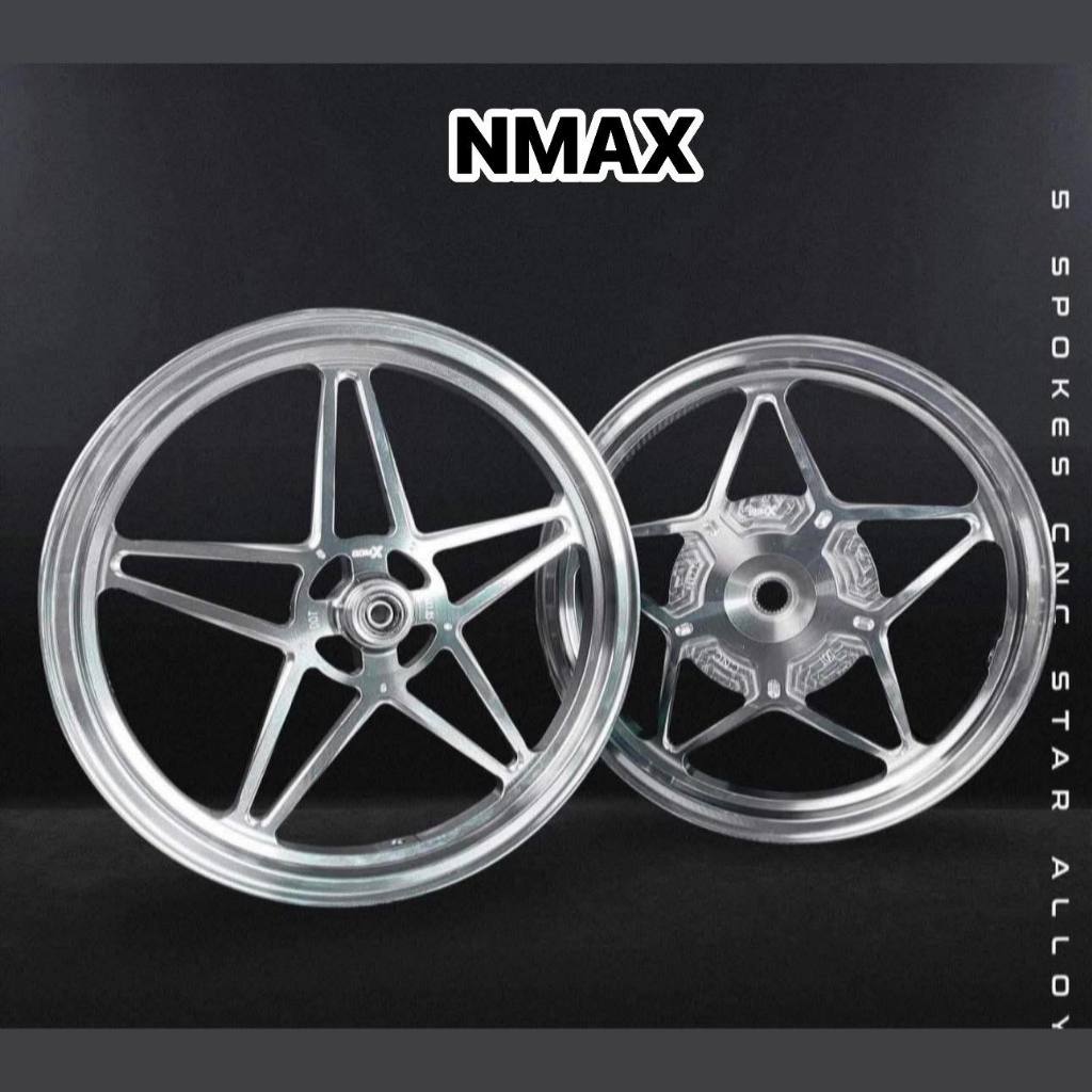 BOM X CNC STAR MAGS FOR NMAX SIZES 1.85-14 FRONT AND 2.15-14 REAR ...