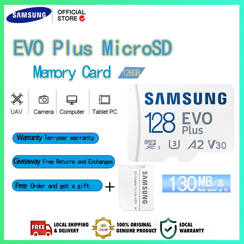 Samsung Evo Plus 128GB 256GB 512GB 1TB Micro SD Cards |U3 V30 A2 Class ...