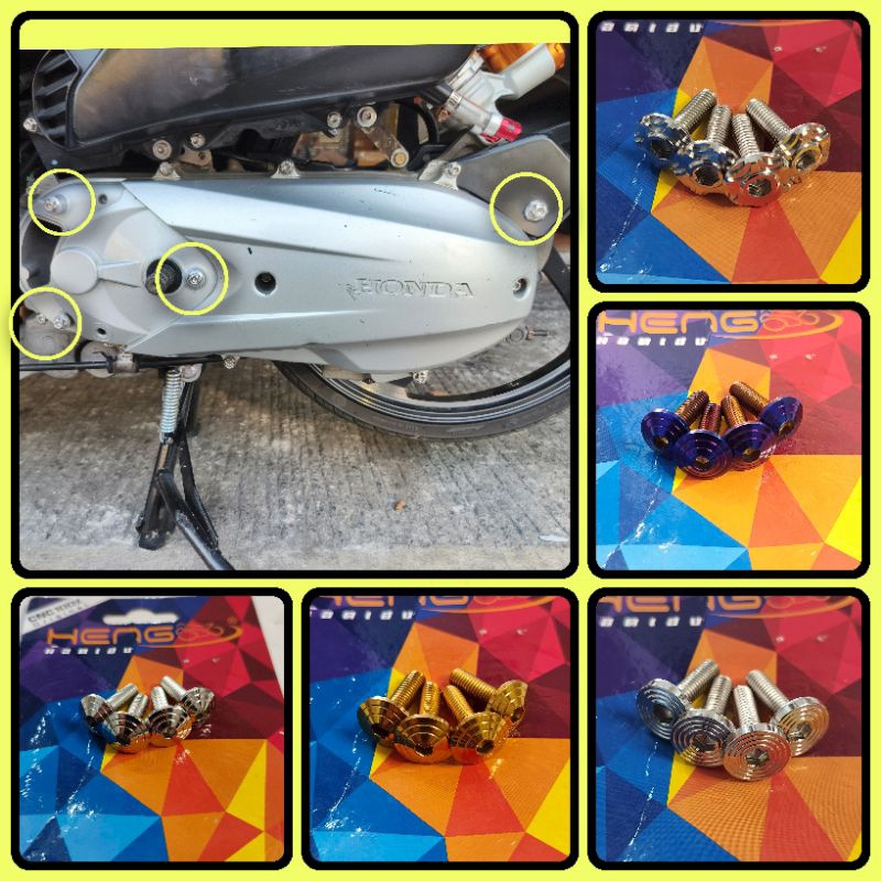 HONDA CLICK OUTER CRANKCASE BOLT SET OF 4PCS | Shopee Malaysia