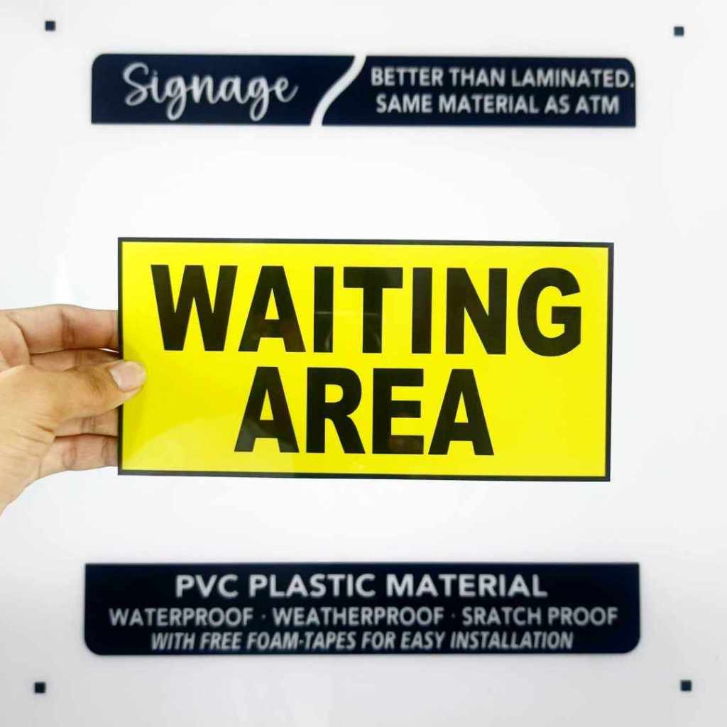 SIGNAGE - WAITING AREA - PVC PLASTIC MATERIAL SIGNAGE | Shopee Malaysia