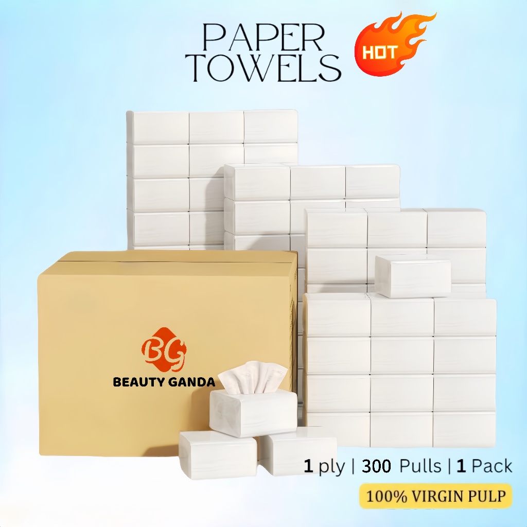 【8 Pack 1 Box】Interfolded Paper Towel Facial Tissue 4-Ply toilet paper ...