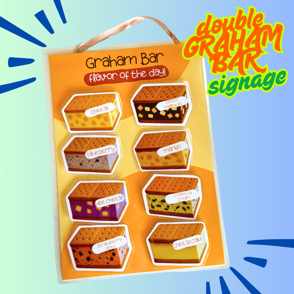 DOUBLE GRAHAM BAR 2 BARS LAMINATED SIGNAGE TINDAHAN STORE PLACARD FOR ...
