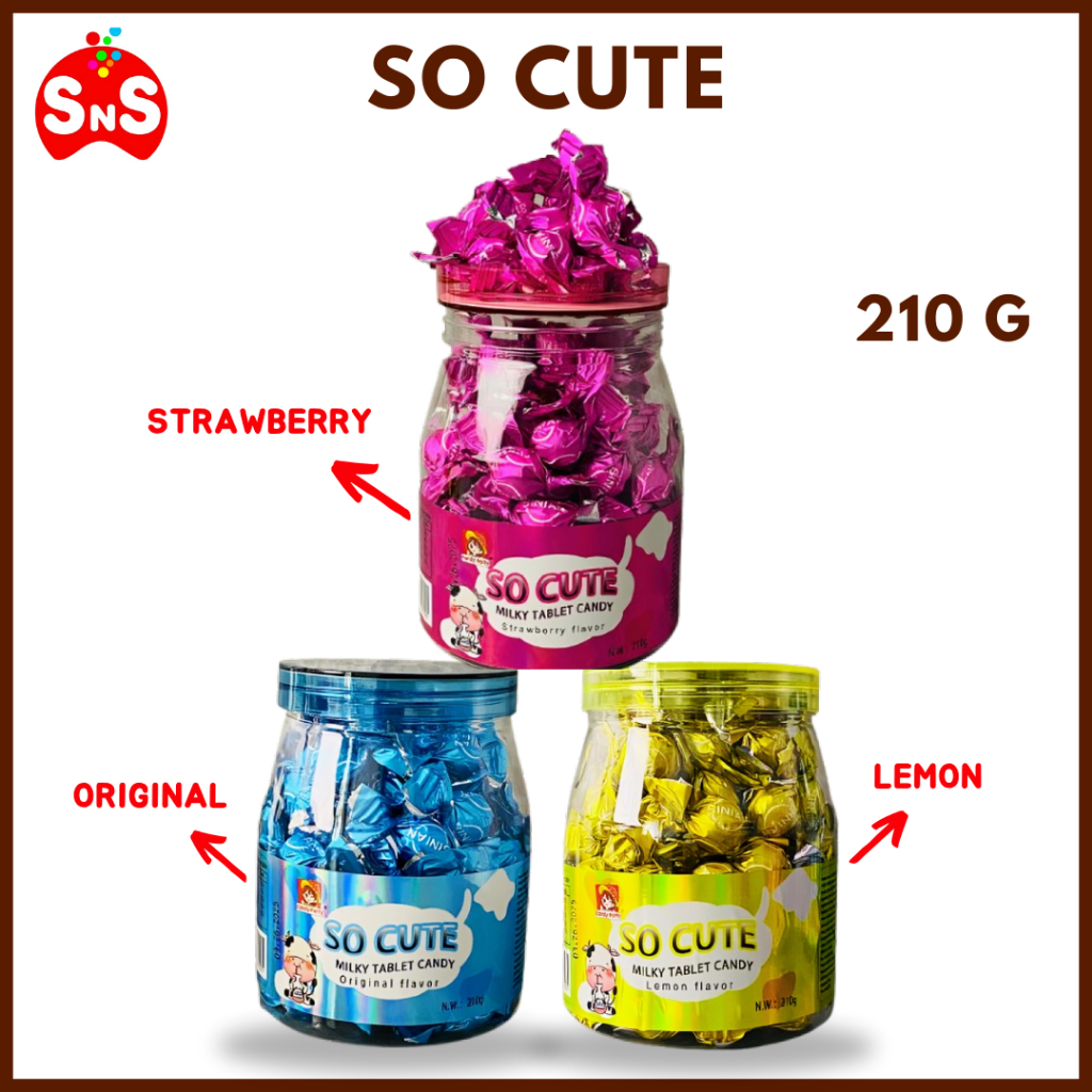 210g So Cute Milky Tablet Candy Strawberry/Lemon Creamy Taste Delicious ...