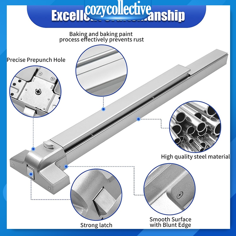 65CM/100CM Stainless Steel Security Escape Fire Rated Push Type Rim ...