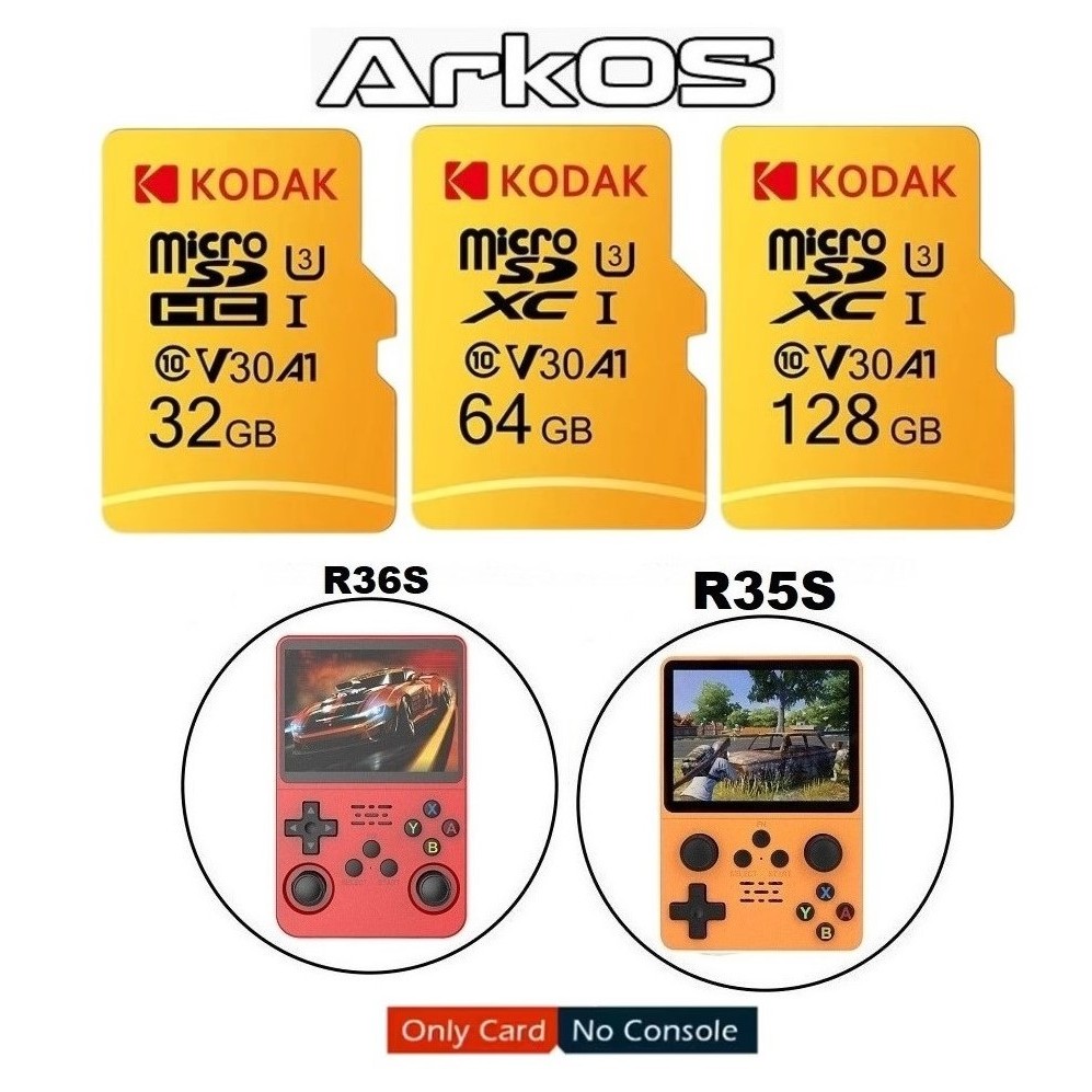 KODAK replacement microSD cards for R36S/R35S Game Console with GAMES and ARK OS | Shopee Malaysia