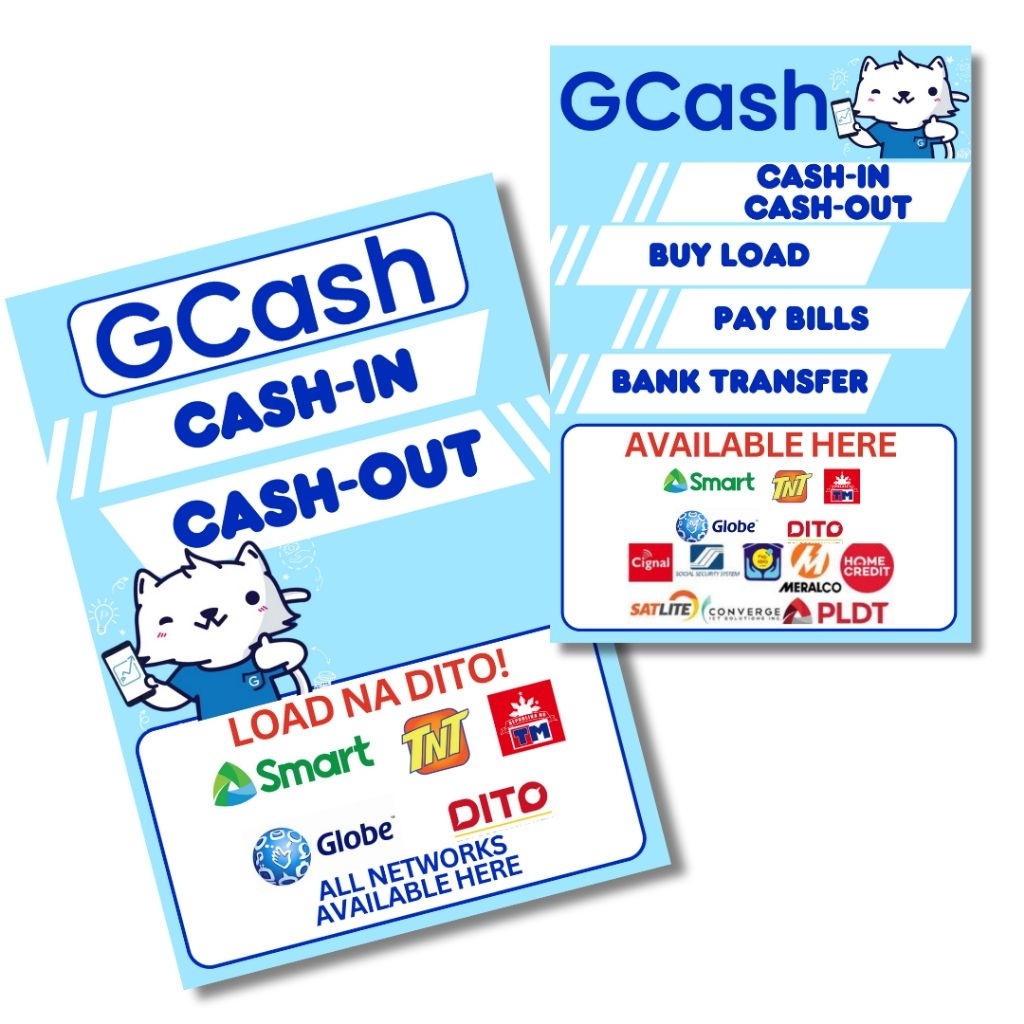 GCash Signage Laminated Load Bills Payment A4 A5 Size | Shopee Malaysia