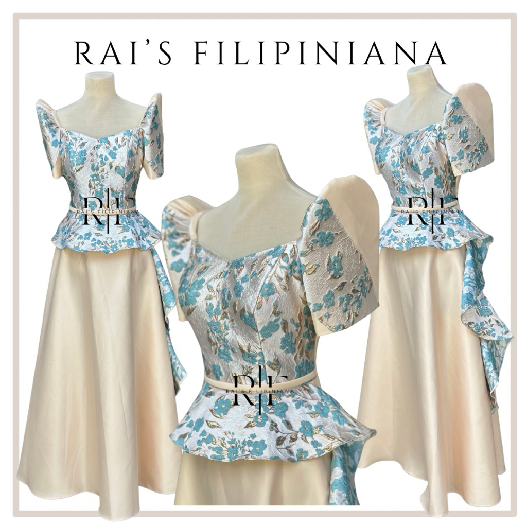 Modern Filipiniana Misty Dress Raffles | Shopee Malaysia