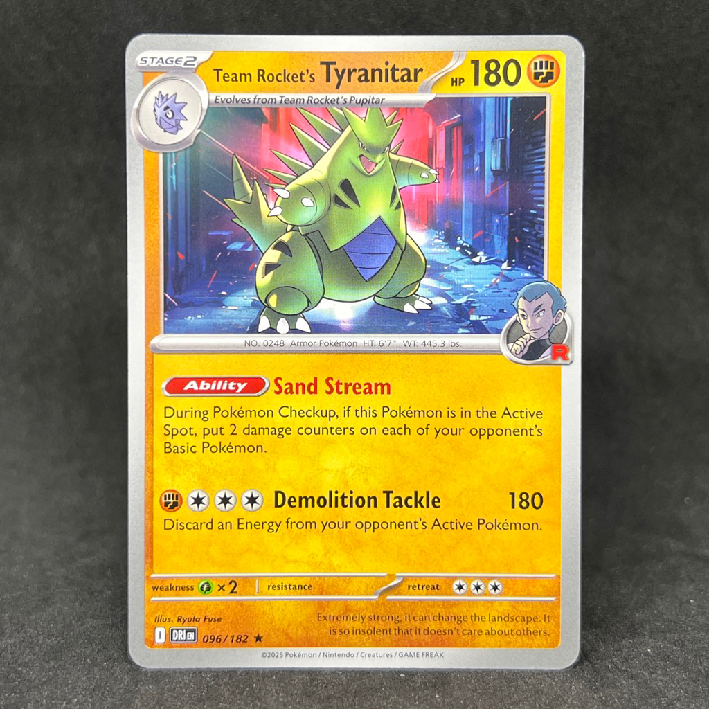 Pokemon TCG Team Rocket’s Tyranitar Non-Holo 096/182 2025 Scarlet ...